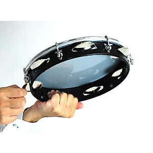 Meinl Percussion PA10ABS-BK-NH 10-Inch ABS Plastic Pandeiro with Napa Head, Black