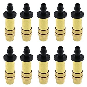 E-outstanding Spray Nozzle 10PCS Adjustable Irrigation System Copper Nozzle for Spray Garden Lawn Irrigation, Lawn Watering Nozzle