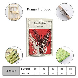 MOJDI Book Cover Miltons Paradise Lost Poster from 1911 Epic Poetry Wall Art English Literature Poster For Canvas Painting Wall Art Poster for Bedroom Living Room Decor 20x30inch(50x75cm) Frame-style