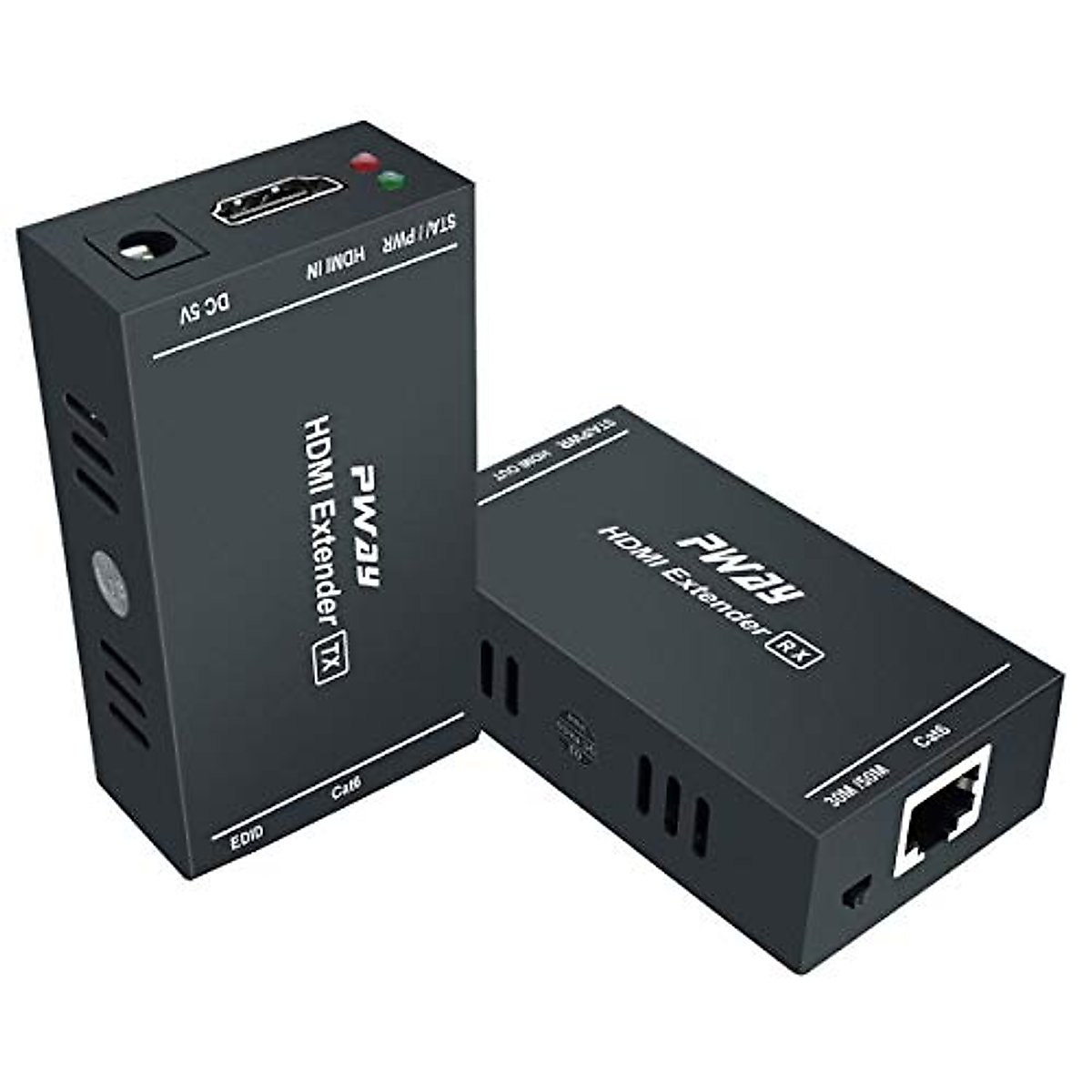 HDMI Extender 1080p@60Hz, 3D, Over Single Cat5e/Cat6/Cat 7 Cable Full HD Uncompressed Transmit Up to 164 Ft(50m), EDID and POC Function Supported (Transmitter and Receiver)