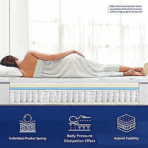 Olee Sleep 10 inch Milk Way Gel Infused Tight Top Hybrid Pocket Spring Mattress (Queen)