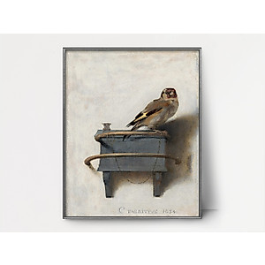 The Goldfinch Print - Vintage Bird Art, Farmhouse Art Print, Dutch Trompe L'oeil - Unframed