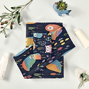 Flradish Cute Owls Towels 3 Pack Bath Towels for Bathroom Set Soft Cotton Highly Absorbent Lightweight & Quickdry Towel Set 1 Bath Towel,1 Hand Towel,1 Washclothe