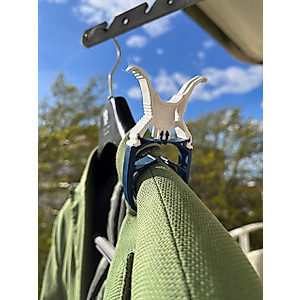 FIXCLIP Navy Blue 6-Pack - Storm Proof & Lockable Clothespin - Large Clips fits Lines & Rails - Multi- Purpose Towel Clips for Boat, Chairs, RV, Camping, Fishing, Stroller, Balcony, Tarps, Garden