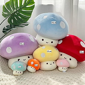 Danitar Cute Mushroom Pillow Mushroom Shaped Throw Pillow Mushroom Decorative Pillow Cushions for Couch Bed Living Room Bedroom (Pink,13.8 in)