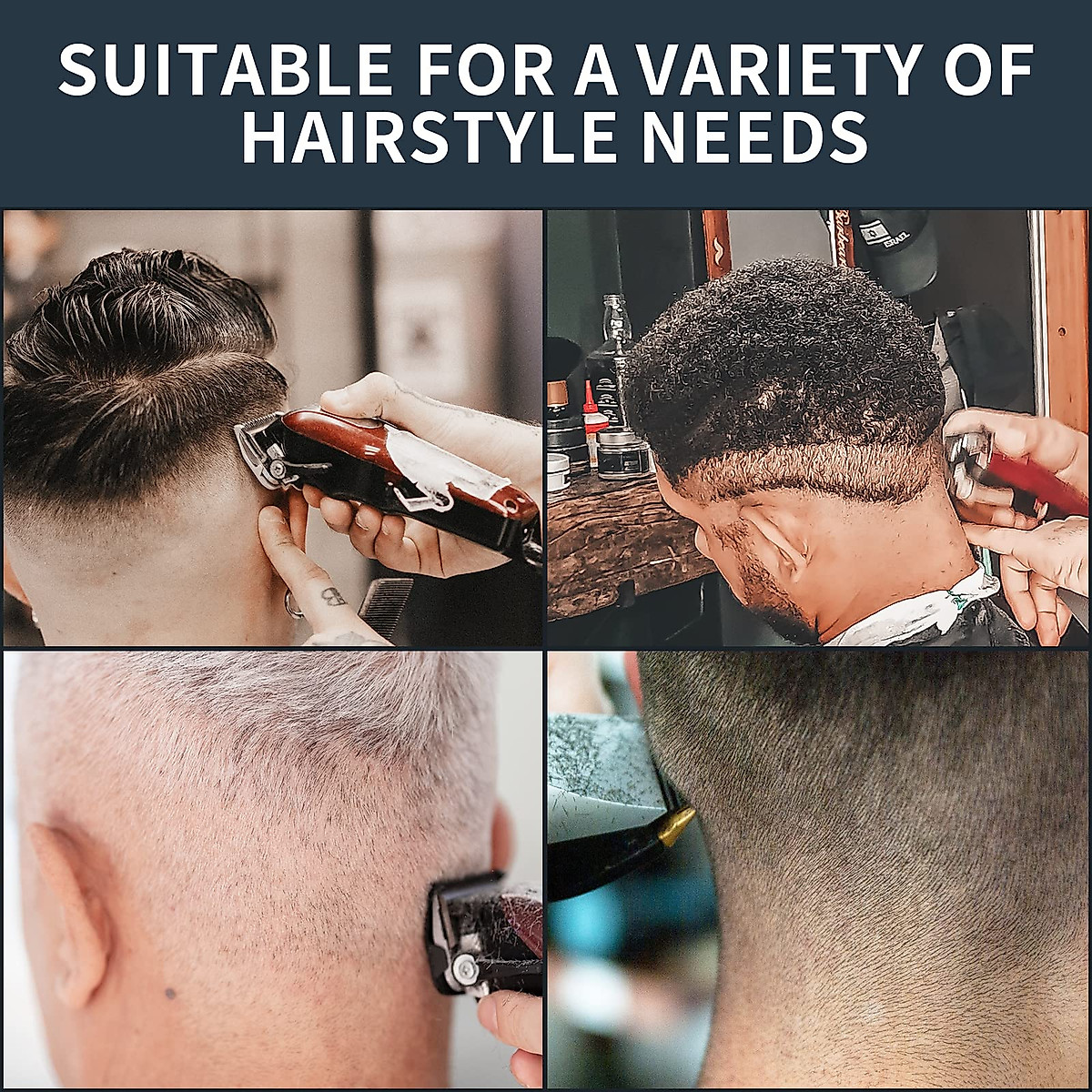 Yinke Clipper Guards Premium Cutting Guides for Wahl with Metal Clip #3171-500 - 1/8” to 1”- Fits Most Full Size Wahl Clippers (Blue)