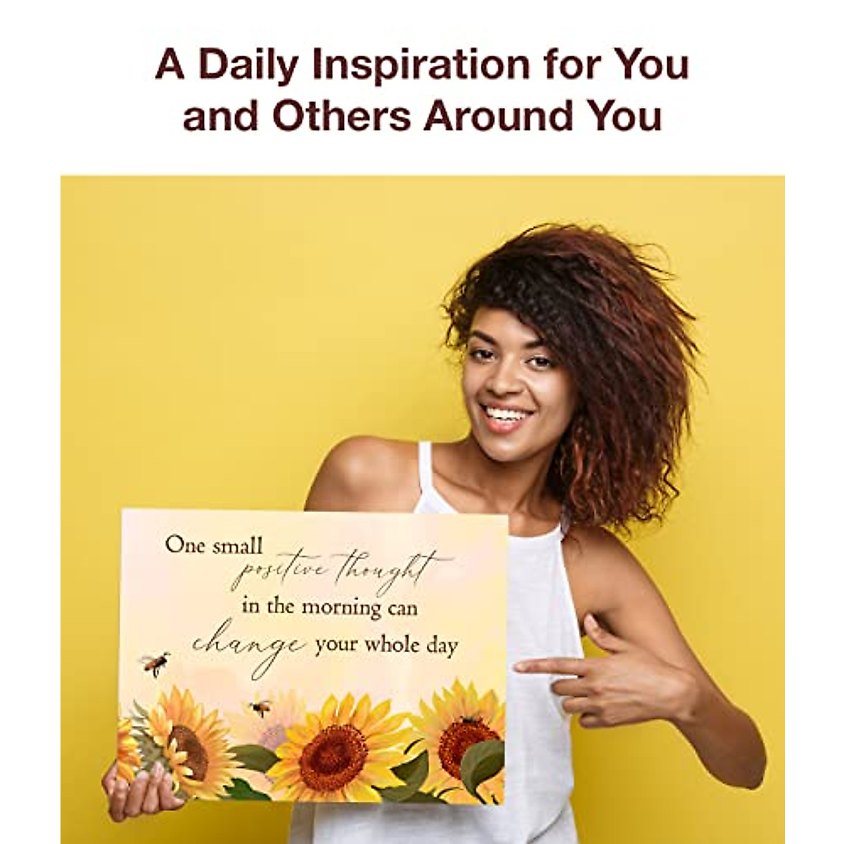 Cilipuloy Sunflower Canvas Wall Art for Bathroom Decoration, Office, Kitchen, Bedroom, Farmhouse, Apartment and Home Decor Accessories. Inspirational Wall Art, Inspirational Poster Quotes Wall Decor, Aesthetic Sunflower Gifts for Women Sunflower Decoratio