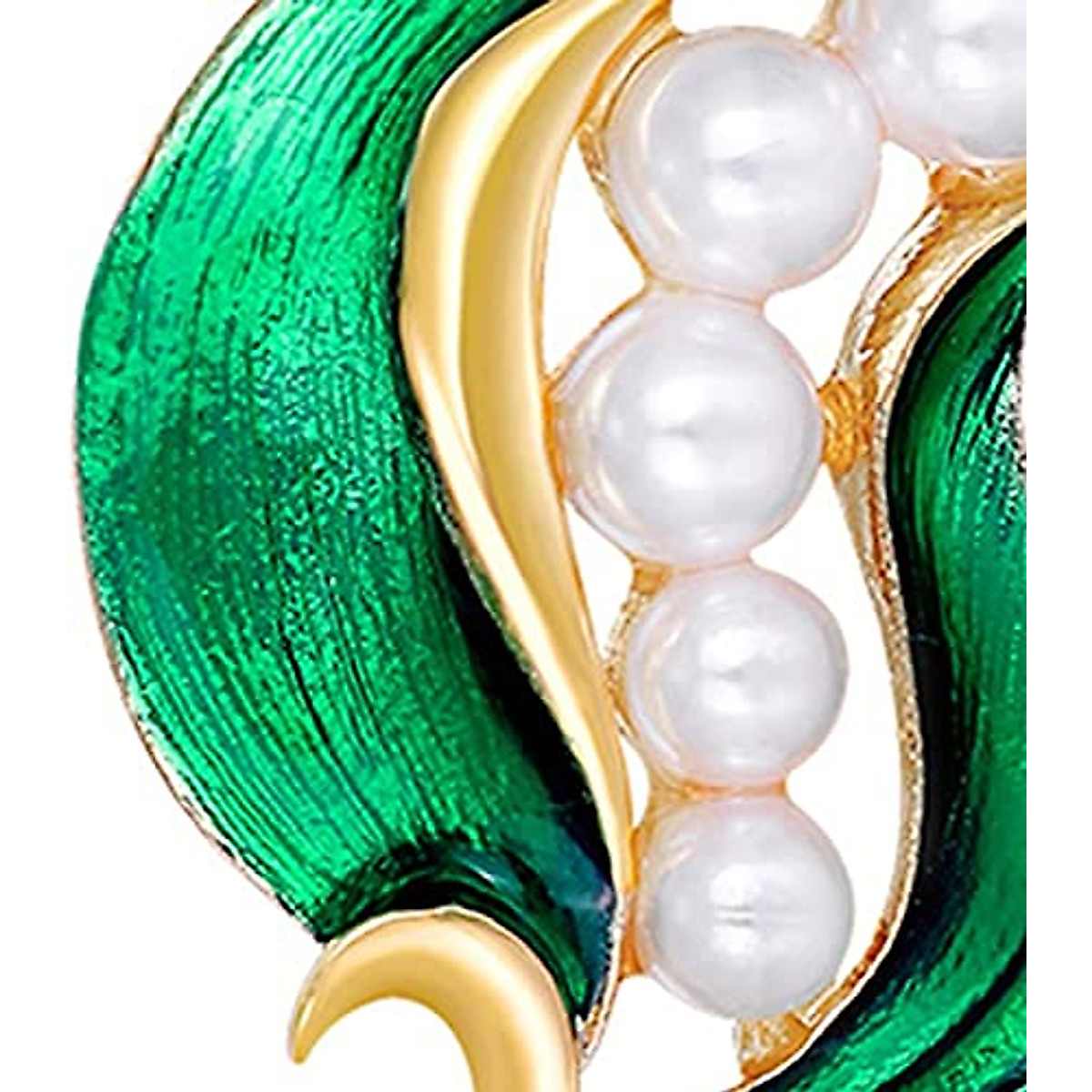 Women Brooch Eye-catching Dress Up Alloy Faux Peal Leaf Shape Ladies Brooch Girls Clothing Ornament for Daily Wear