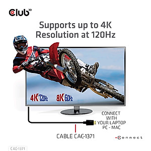 Club3D CAC-1371 Ultra High Speed HDMI 2.1 Certified 4K 120Hz 8K 60Hz M/M Cable 1m - 3.28ft
