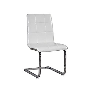 Signature Design by Ashley Madanere Contemporary Faux Leather Upholstered Dining Chair, 4 Count, Black