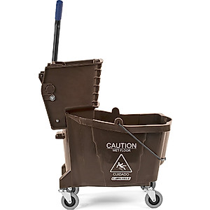 CFS 3690469 Commercial Mop Bucket With Side Press Wringer, 35 Quart Capacity, Brown