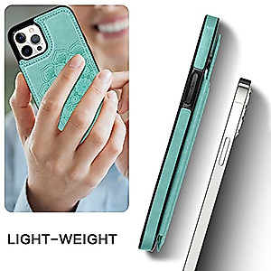 BENTOBEN iPhone 12 Pro Max Case, iPhone 12 Pro Max Wallet Case, PU Leather Heavy Duty Rugged Card Holder Shockproof Flip Folio Phone Case Cover for iPhone 12 Pro Max 6.7", Green