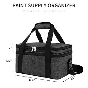 ALTLLEN Acrylic Paint Organizer Paint Brush Holder Art Storage Case for Acrylic Paint Carry Case Craft Paint Storage Paint Containers with Lids Art/Craft Supplies Storage Tote Bag