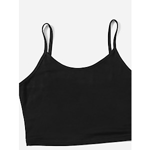 GORGLITTER Women's 3 Piece Plaid Pajamas Pants Set Cami Top with Shorts Loungewear Sleepwear Black White and Red Medium