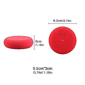 SGCB Foam Wax Applicator Pads for Car, Edgeless 3.7” Diameter Hand Polishing Pads Sponge Kit Round Shape Smooth Pads Detailing Buffing Pads for Waxing Polishing Paint Ceramic Glass Clean, Pack of 5