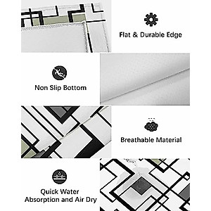 Sage Green Geometric Outdoor Rug for Patio/Deck/Porch, Non-Slip Large Area Rug 5 x 8 Ft, Black Gray Modern Abstract Art Indoor Outdoor Rugs Washable Area Rugs, Reversible Camping Rug Carpet Runner