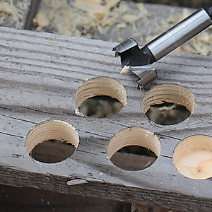 Vearter 8PCS/Set Forstner Drill Bits, 1/4'' to 1-3/8'' Round Shank Multi Sided Wood Drill Kit, Woodworking Self-Centering Hole Saw Tool for Solid Wood, MDF, Plastic, Particleboard, Plywood