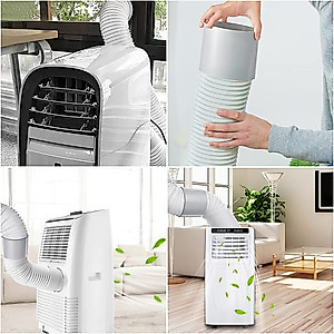 Air Conditioner Hose Extention Coupler 5 Inches, Portable A/C AC Exhaust Vent Hose Connector Coupling, Support Clockwise and Counter-clockwise Thread, ACHose Coupler Coupling Extension