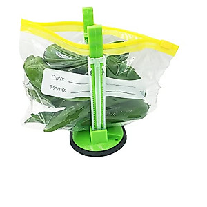 2 Pack Baggy Rack Holders for Food Prep Bag Holder Stand, 1 Pack Bamboo Dish Drying Rack Stand Drainer Storage Holder Organizer and 3 Pack Reusable Food Storage Bags, yamesu 6-Piece Kitchen Gadgets