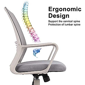 Office Chair, Desk Chair Home Office Chair Mesh Computer Chair Ergonomic Office Chair with Lumbar Support Armrests, Mid Back Task Chair Adjustable Swivel Rolling Chair for Home Office, Living Room