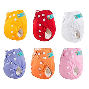 ALVABABY Baby Pocket Newborn for Less Than 12pounds Baby Snaps Cloth Diapers Nappy 6pcs with 12 Inserts 6SVB05