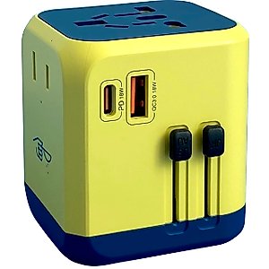 International Travel Plug Adapter by SIFT - Dual AC Sockets + 4 USB with 1 QC 3.0 USB and 1 PD-Type C