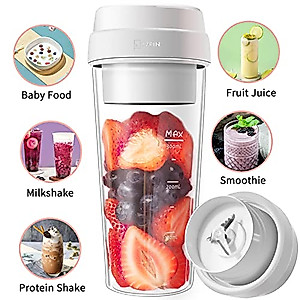 17PinHut Portable Blender, Personal Blender, With USB Magnetic contact charging, 14 oz Smoothie Blender, Made with high borosilicate glass Material Portable Juicer, Anti-silp Rubber Base, One-handed Drinking Mini Blender for Shakes and Smoothies