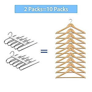 Hong Feng Pants Hangers Space Saving 2 Pack Multiple Layers Multifunctional Pants Rack Non-Slip Clothes Organizer for Trousers Scarves Slack (White)