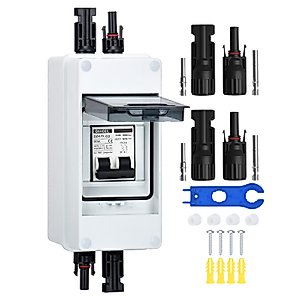 DIHOOL 20 Amp dc Circuit Breaker with Electrical pv Disconnect Box for Solar Panels, Solar Disconnect Switch Outdoor