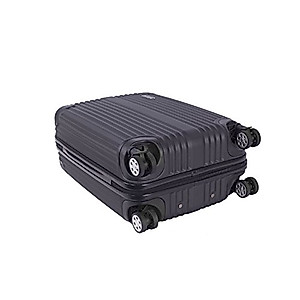 Rockland Berlin Hardside Expandable Spinner Wheel Luggage, Black, 3-Piece Set (20/24/28)