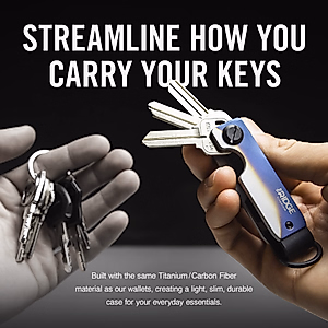 The Ridge Key Organizer - Compact Metallic Key Holder | Minimalist Innovative Keyholder | Smart Keychain Secures 2-6 Keys (Burnt Titanium)