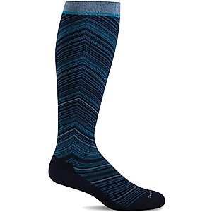 Sockwell Women's Full Flattery Moderate Graduated Compression Sock, Navy - M/L