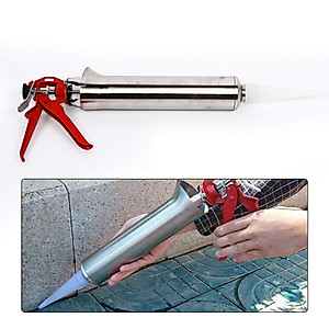 Stainless Steel Hand Caulking Gun Mortar Applicator Sprayer Grout 2 Nozzles (Grouting Gun)