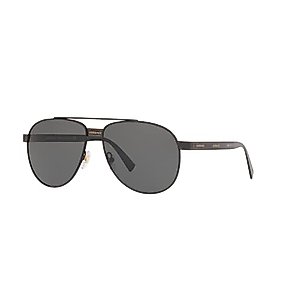Versace Man Sunglasses Black Frame, Dark Grey Lenses, 58MM