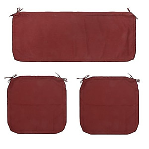 FUNHOME Outdoor Bench Cushion Cover 42x18x3 inch + 2pcs Seat Cushion Covers 20x18x4 inch Waterproof Slipcovers