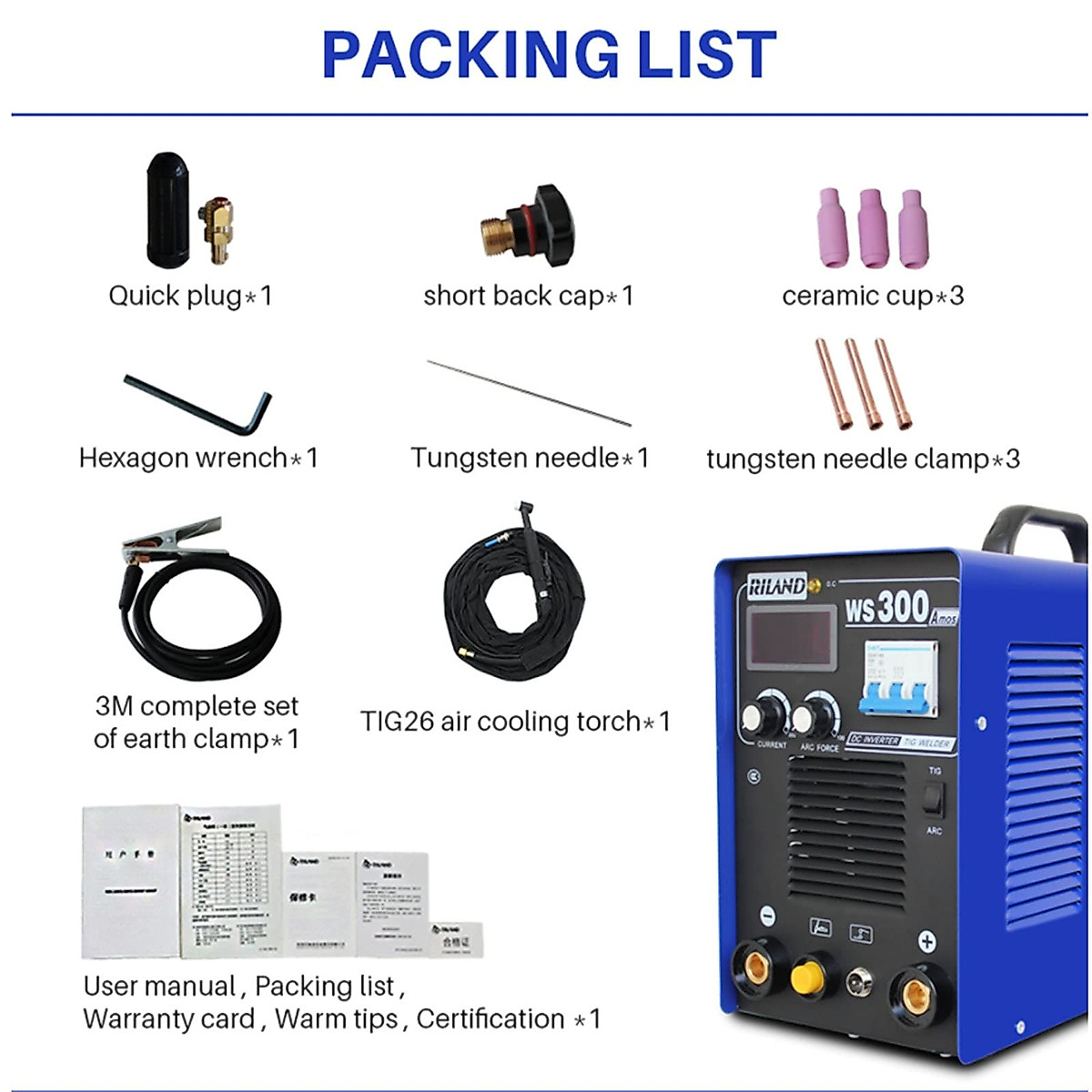 M5RU Welding Machine WS300A 2In1 ARC/TIG IGBT Inverter Arc Electric Welding Machine MMA Welders for Welding Working Electric Working Welding Equipment 110v