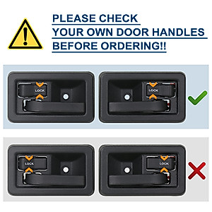 APPERFiT Exterior & Interior Door Handles w/Keepers Compatible with Jeep Wrangler YJ TJ 1991-2006 with Full Doors Replaces 55176382AE 55176383AE 55176477AB 55176476AB