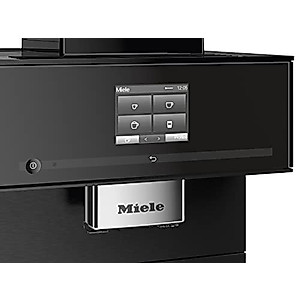 Miele NEW CM 7750 CoffeeSelect Automatic Wifi Coffee Maker & Espresso Machine Combo, 2.2 liter Obsidian Black - Grinder, Milk Frother, Cup Warmer, Glass Milk Container, Select From Multiple Beans