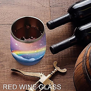 WYUSPGK 304 Stainless Steel Insulated Cup, Star in Rainbow Print Smooth Rim, Durable & Reusable - Perfect for Office, Home, And Travel