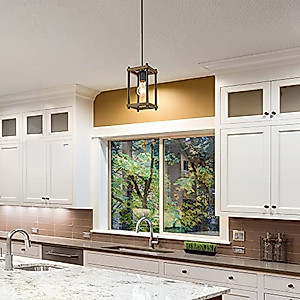 KSANA Pendant Lighting for Kitchen Island, Faux-Wood Pendant Light, Farmhouse Lighting for Dining, Foyer, Entry, Living Room