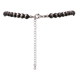 Rosemarie & Jubalee Women's Statement Western Howlite Squash Blossom Necklace Earrings Jewelry Set, 27"+3" Extension (Turquoise Blue)