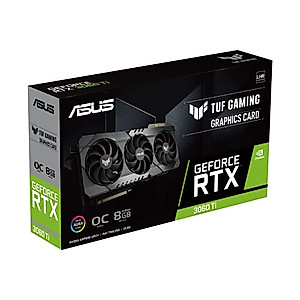 ASUS TUF Gaming NVIDIA GeForce RTX 3060 Ti OC Edition Graphics Card (PCIe 4.0, 8GB GDDR6X, HDMI 2.1, DisplayPort 1.4a, Dual Ball Fan Bearings, Military-Grade Certification, GPU Tweak III)