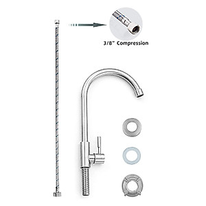Cold Water Only Faucet SUS304 Stainless Steel Faucet for Kitchen Sink