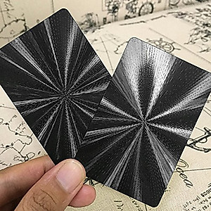 EMFK 54pcs/Pack Fashion Gold Foil Poker Novelty Collection Waterproof PVC Plastic Color:Black