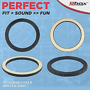 Atrend Universal MDF Constructed Spacer for 10 Inch Speaker or Sub - Adds 3/4" To Depth - Premium Subwoofer Spacer Improves Audio Quality, Sound & Bass - Multiple Usage - Black