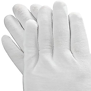 Cotton Gloves Hand Care Work Gloves Lint Free Gloves, Extra Large, White 5 Pairs