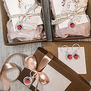 ISKYBOB 2 Pack Creative Rotating Basketball Keychain, Metal Pendant Key Ring Keyfob Gift