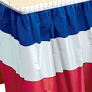 Beistle Patriotic Table Skirting, 29" x 14', Red/White/Blue