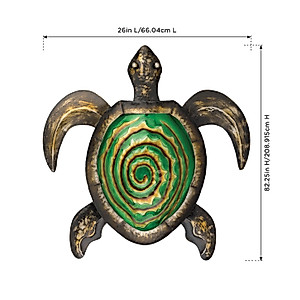 Regal Art & Gift Artistic Wall Décor, Hand-Painted Metal & Glass Sculpture, Weather & Fade Resistant, Indoor & Outdoor Wall Art, Easy to Hang, Spiral Pattern, Sea/Ocean theme, Turtle
