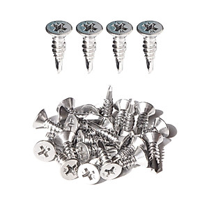 IMScrews 50pcs #8 x 3/4" Stainless Flat Head Phillips Self Drilling Screws, 410 Stainless Steel Full Thread Sheet Metal Tek Wood to Metal Screws